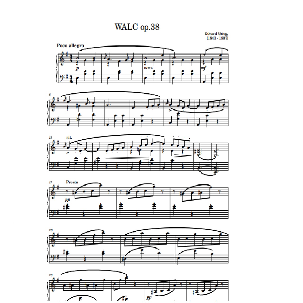 Grieg E. Walc op.38 – Fermata-nuty